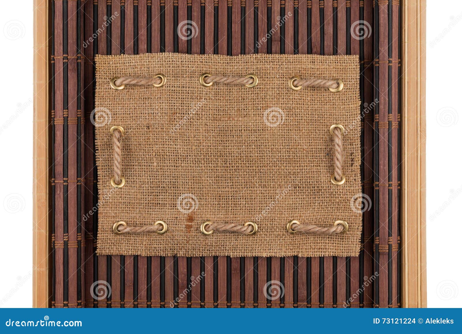 Frame Made of Burlap Lying on a Bamboo Mat in the Form of Manuscript ...