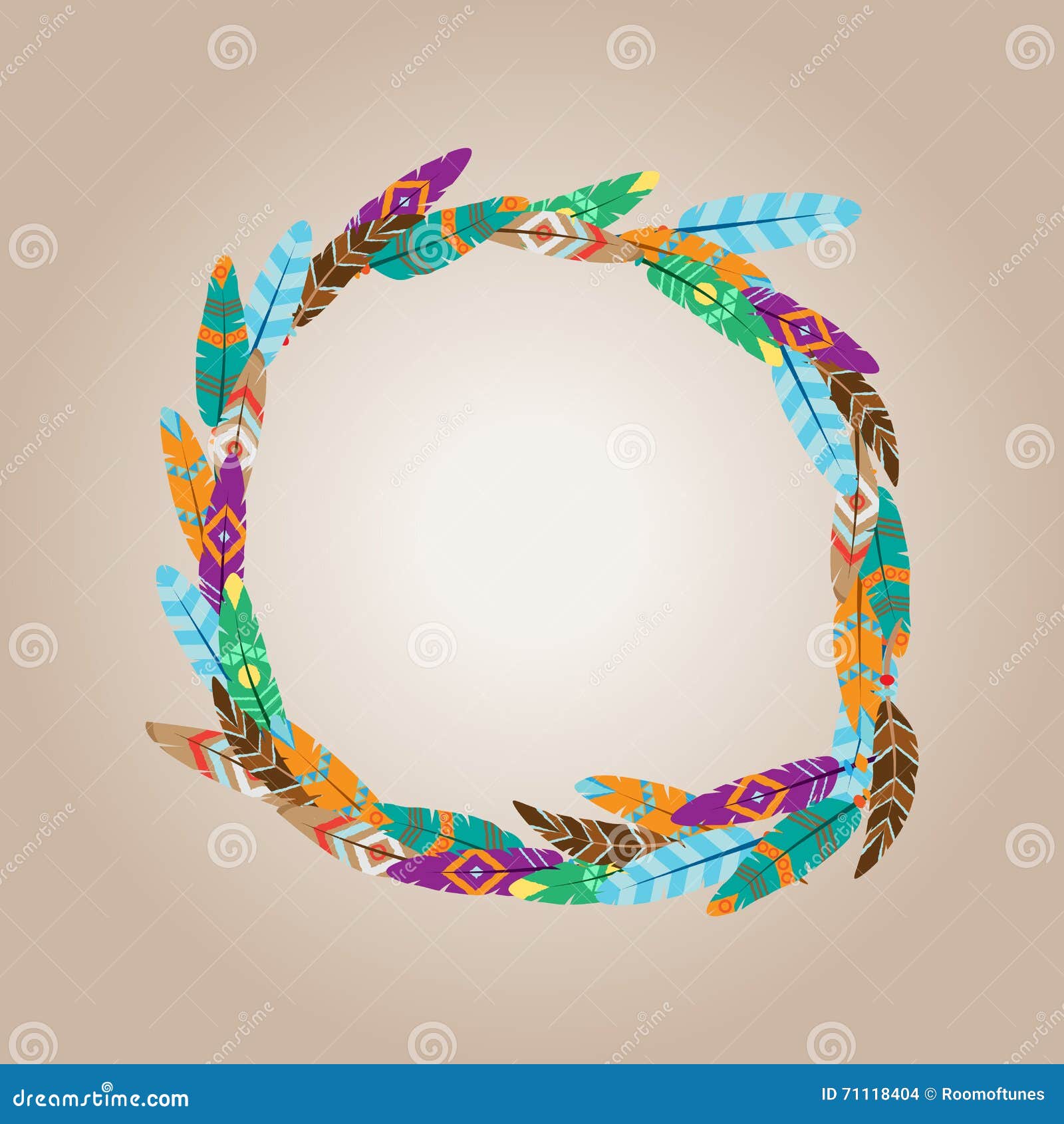 Frame Made of Colored Bird Feathers Stock Vector - Illustration of ...