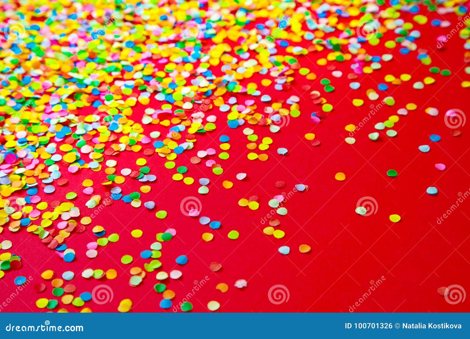 Frame Made of Colored Confetti. Red Background. Stock Photo - Image of ...