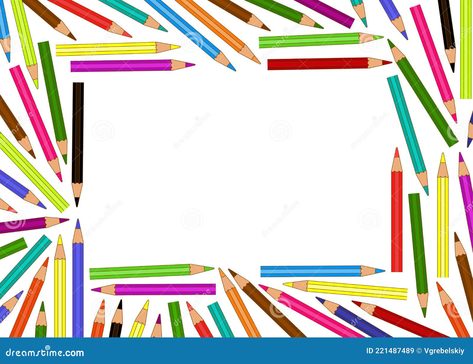 Frame Made of Colored Pencils Stock Vector - Illustration of draw ...