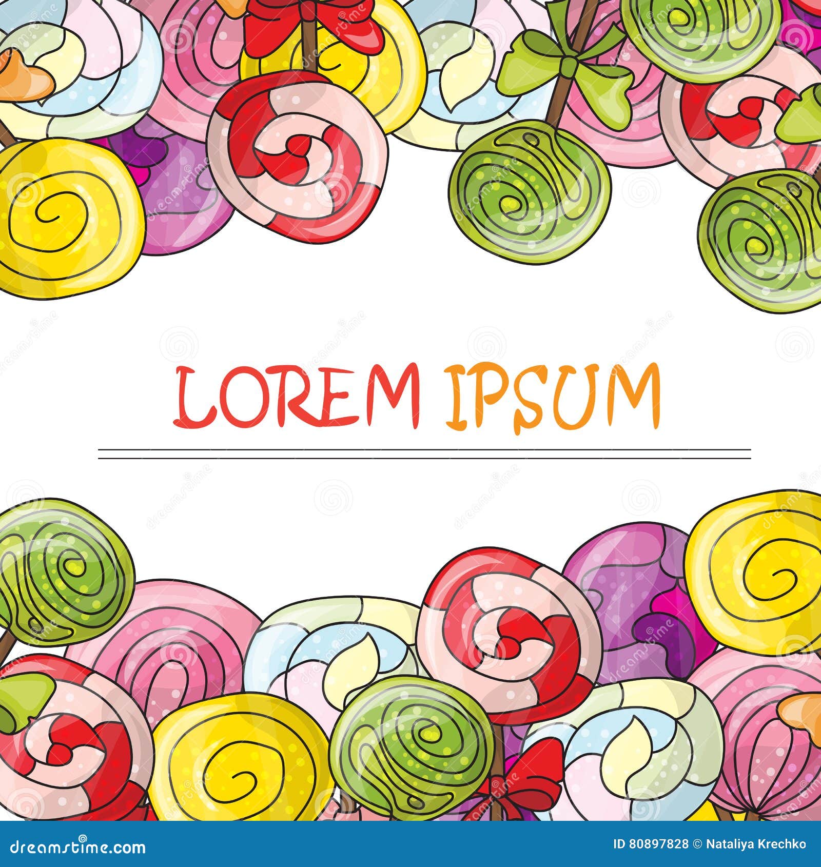 Frame Made of Colorful Candies Stock Vector - Illustration of october ...