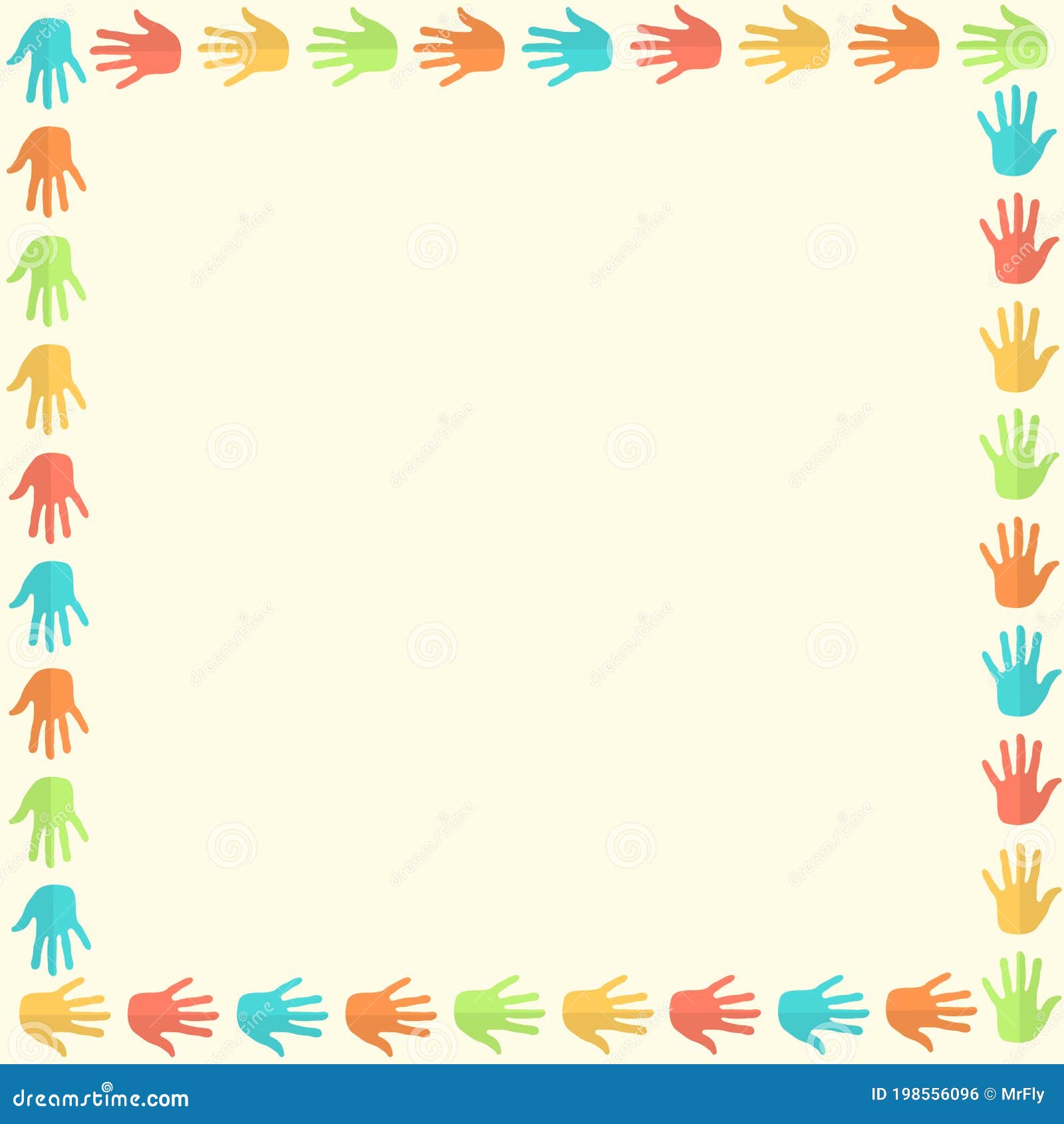 Frame Made from Colourful Hands Stock Vector - Illustration of ...