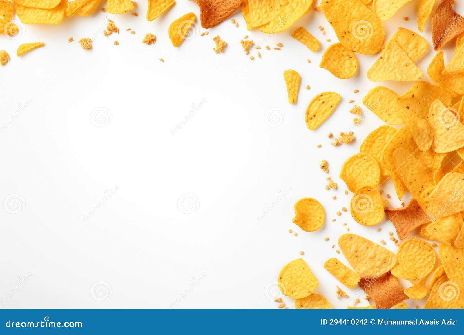 Frame Made of Corn Chips on White Background Stock Illustration ...