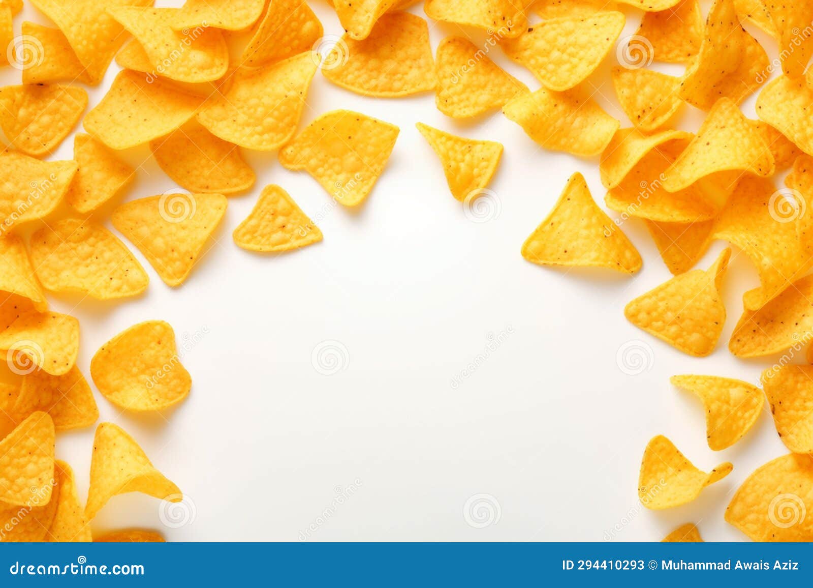 Frame Made of Corn Chips on White Background Stock Illustration ...