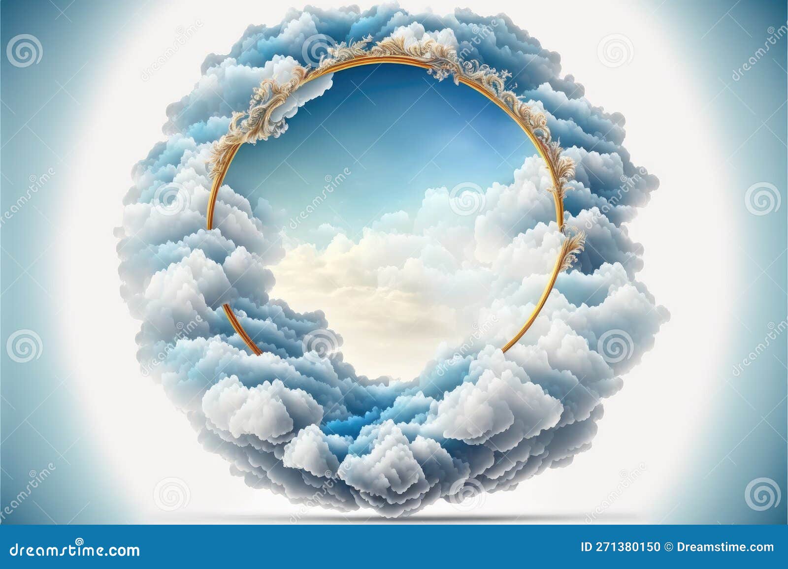 Frame Made with Covered White Cloud in the Sky in Circle Shape. Stock ...