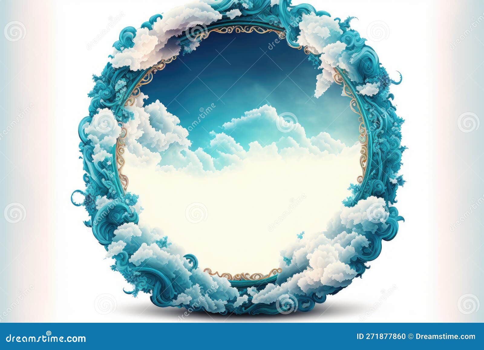 Frame Made with Covered White Cloud in the Sky in Circle Shape. Stock ...