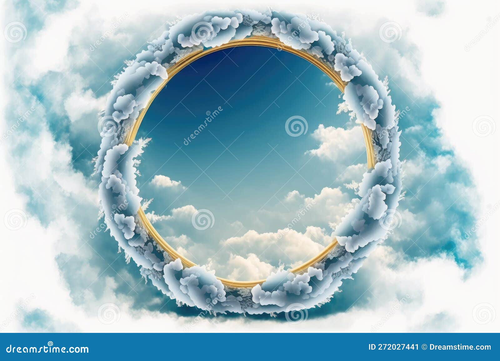Frame Made with Covered White Cloud in the Sky in Circle Shape. Stock ...