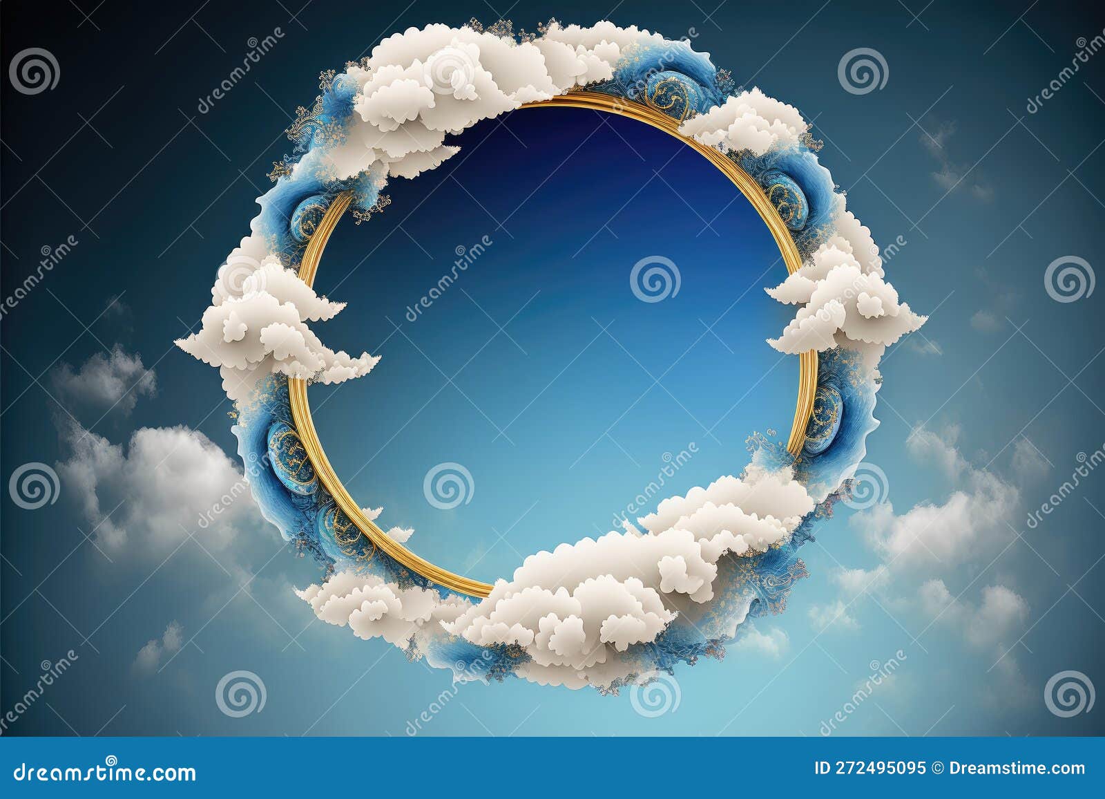 Frame Made with Covered White Cloud in the Sky in Circle Shape. Stock ...