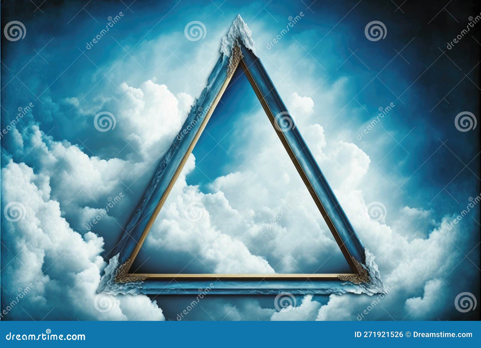 Frame Made with Covered White Cloud in the Sky in Triangle Shape. Stock ...