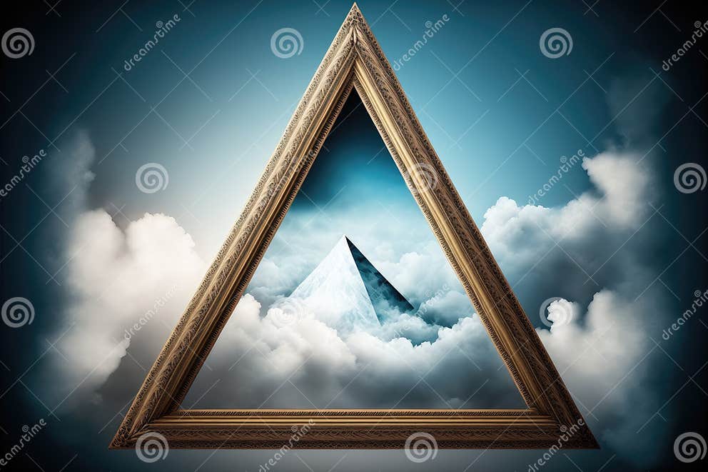 Frame Made with Covered White Cloud in the Sky in Triangle Shape. Stock ...