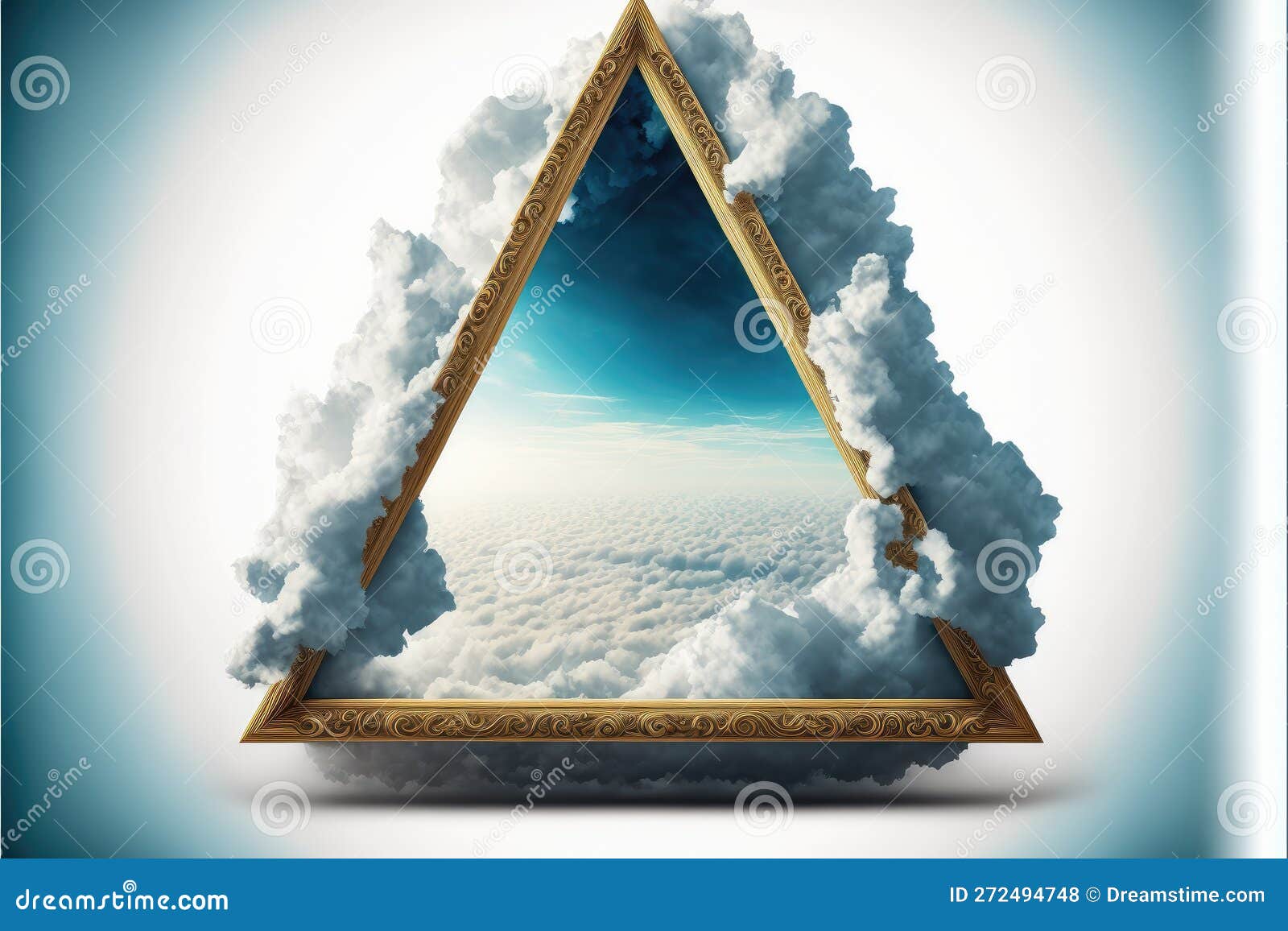 Frame Made with Covered White Cloud in the Sky in Triangle Shape. Stock ...