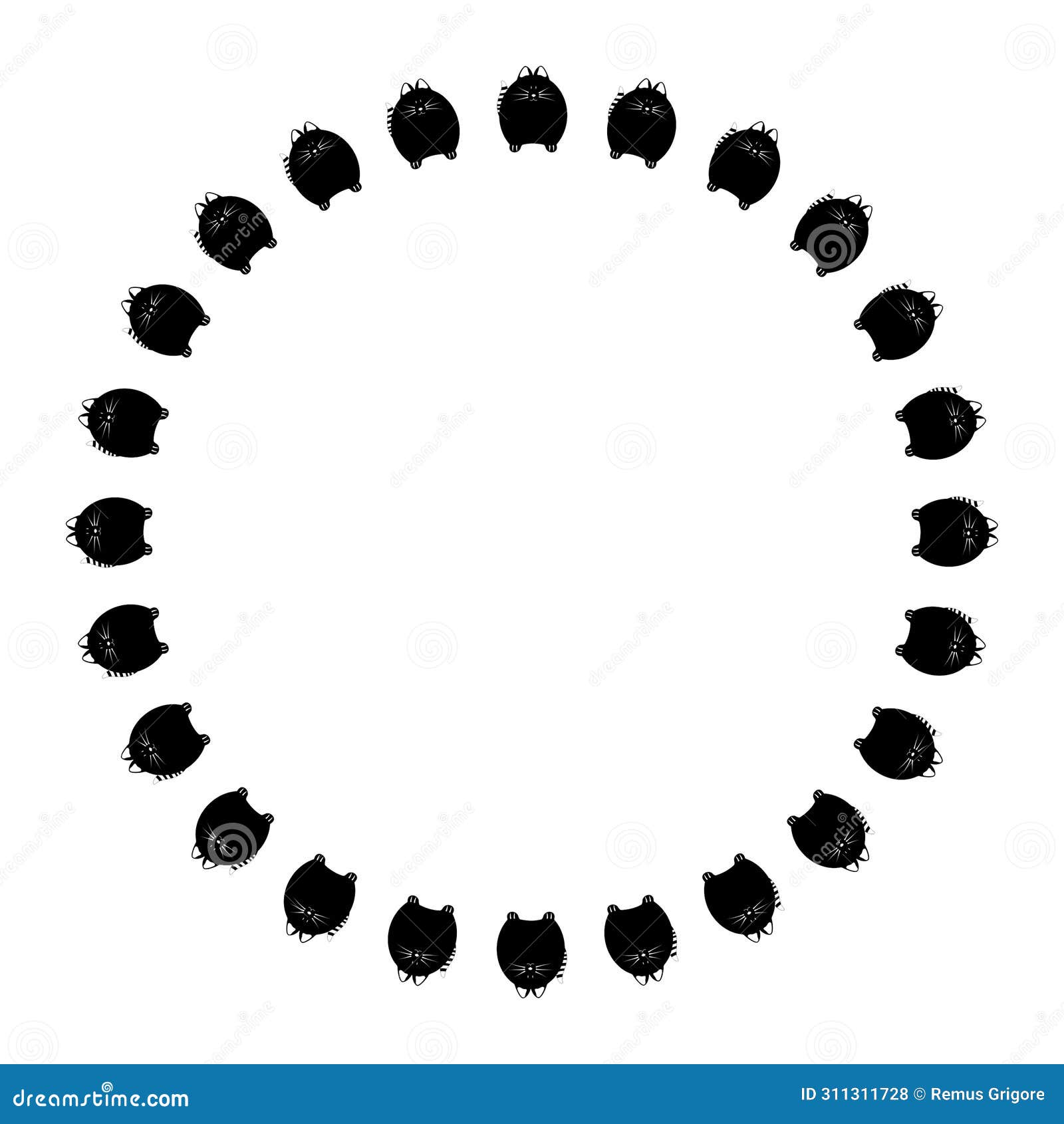 Frame Made from Cute Fat Cats - Cdr Format Stock Vector - Illustration ...