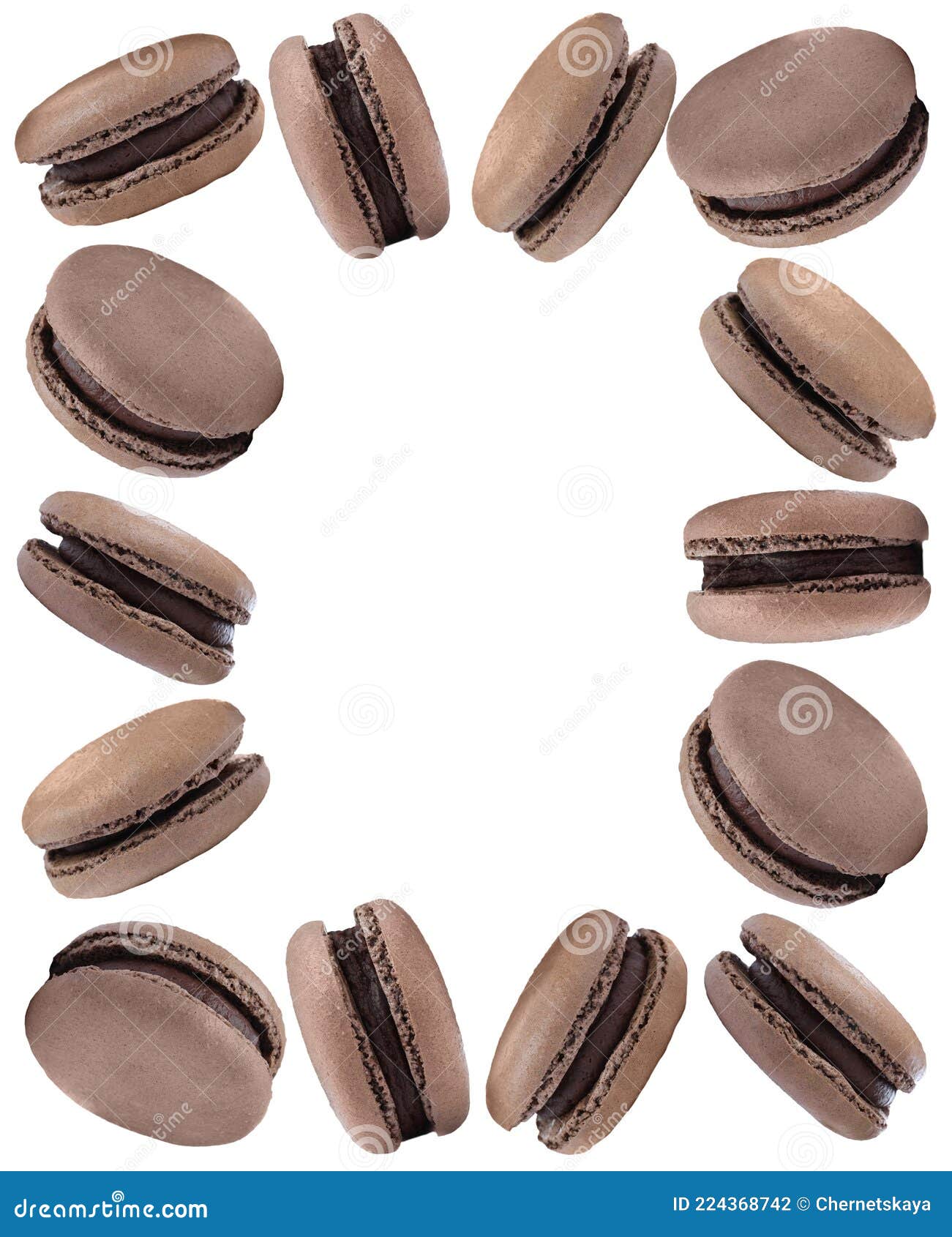 Frame Made of Delicious Macarons on White Background Stock Photo ...