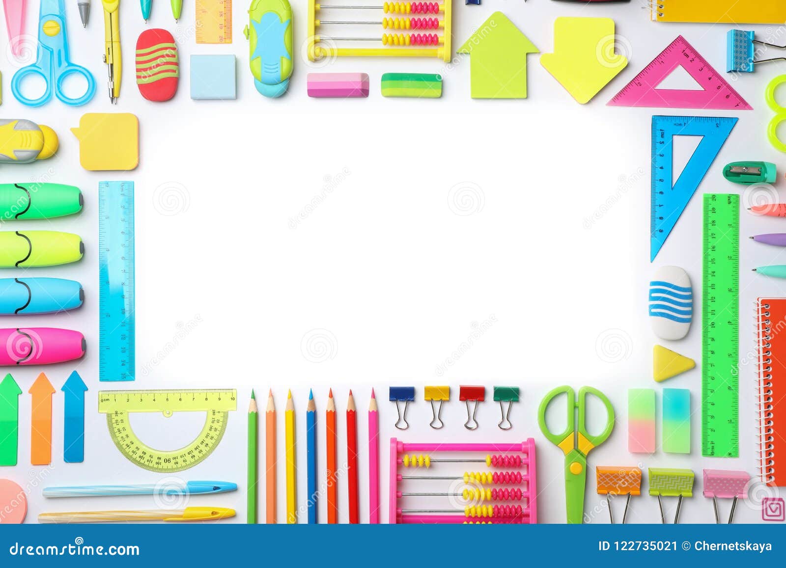 Frame Made of Different School Stationery Stock Image - Image of office ...