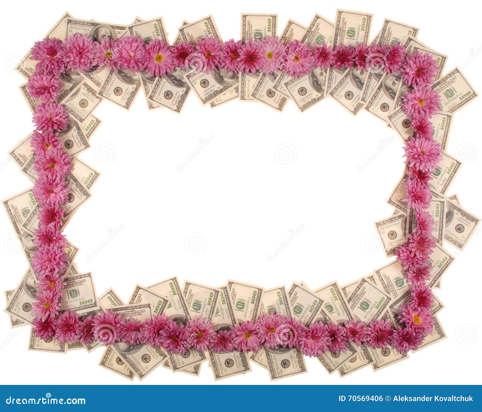 Frame Made from Dollar and Flowers Stock Photo - Image of success ...
