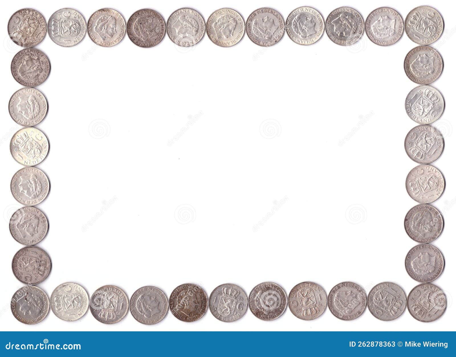Frame Made of Dutch Guilder Coins Stock Image - Image of empty ...