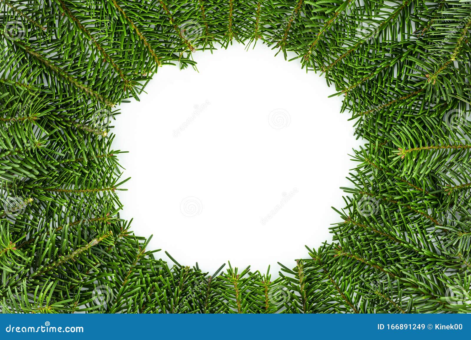 A Frame Made of Fir Branches, a Blank Space in the Form of a Circle in ...