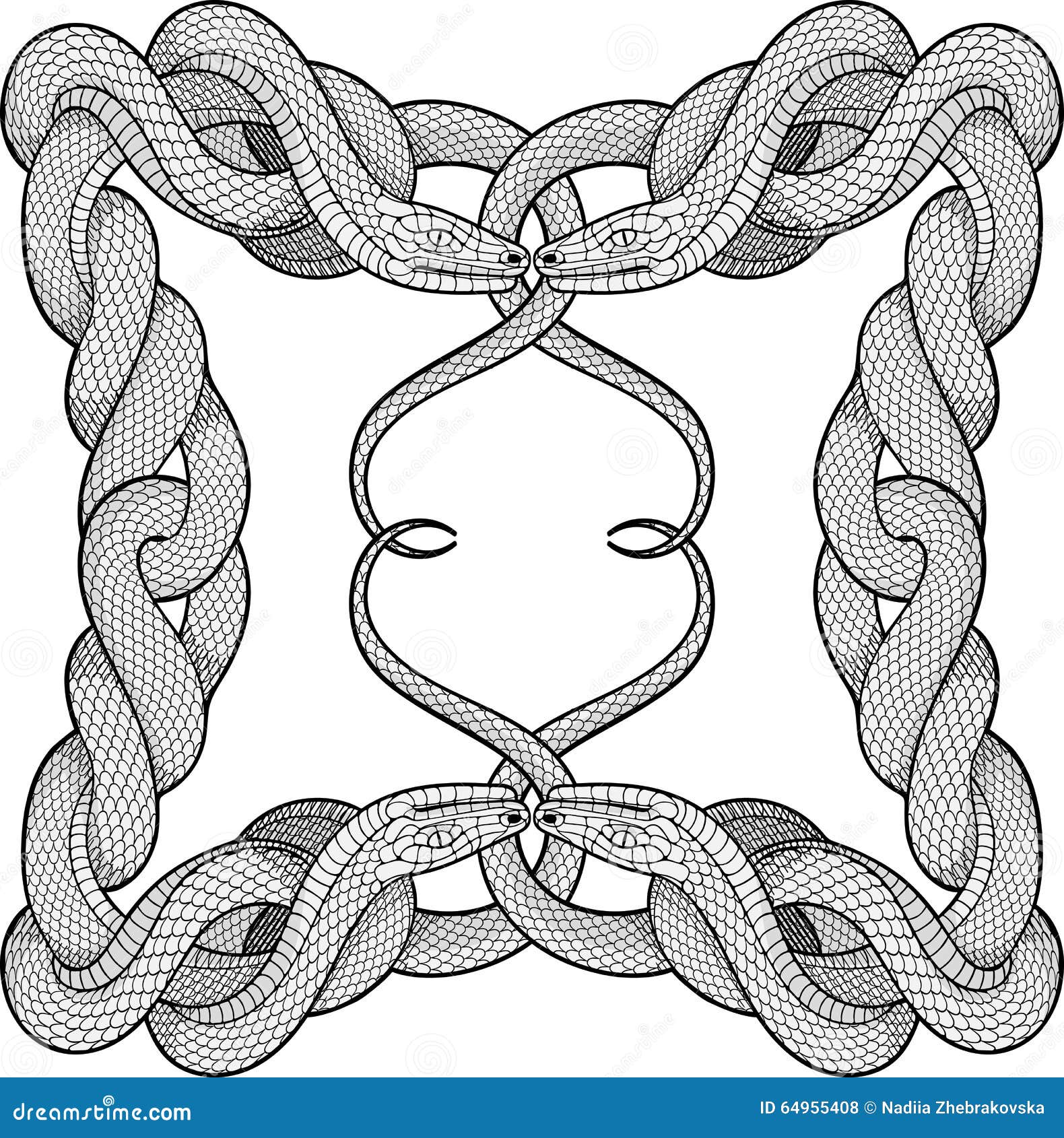 Twisted Snakes Tribal Tattoo Style Cartoon Vector | CartoonDealer.com ...