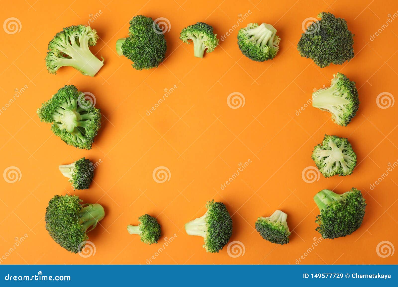 Frame Made with Fresh Green Broccoli. Space for Text Stock Image ...