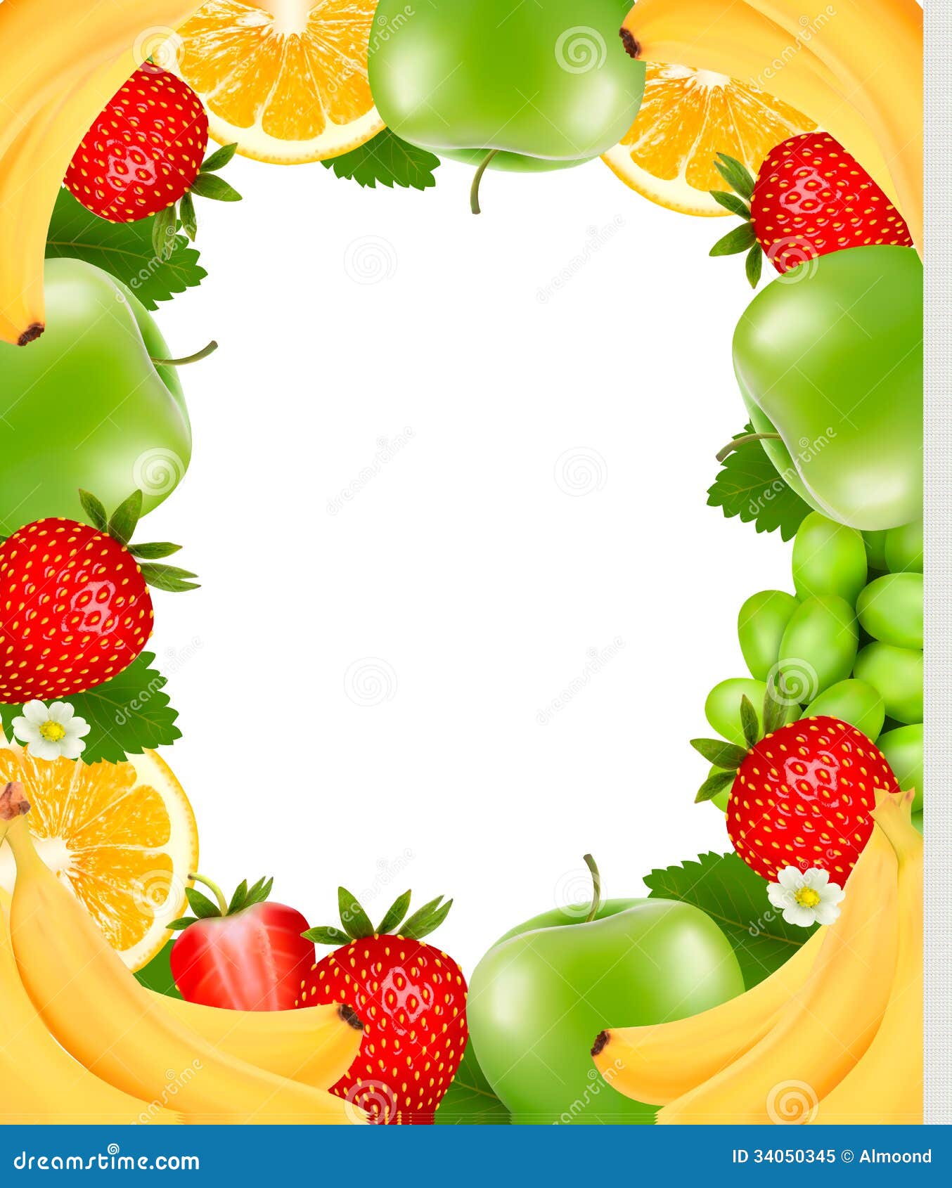 Frame Made of Fresh Juicy Fruit. Stock Vector - Illustration of berries ...