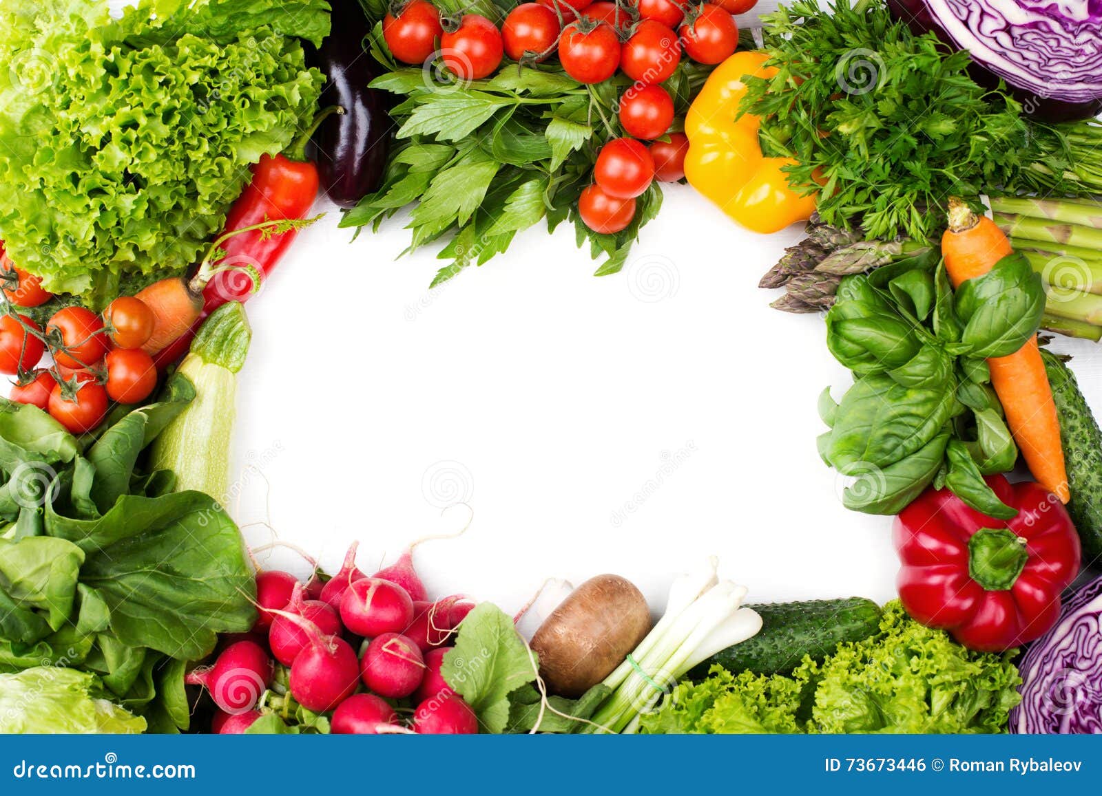 Frame Made of Fresh Vegetables Isolated on White Stock Photo - Image of ...