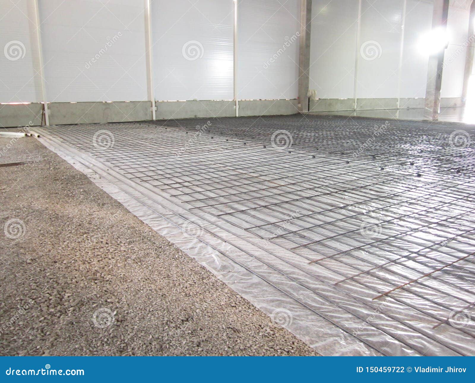 Frame Made of Iron Reinforcement for Pouring Concrete Stock Photo ...