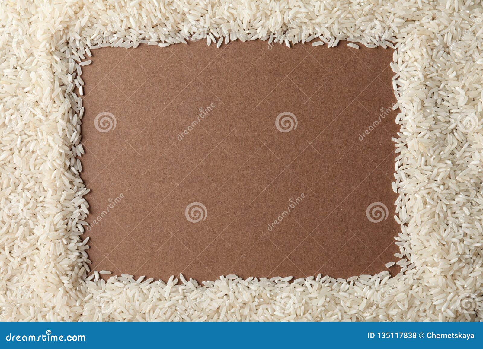 Frame Made with Long Grain Rice on Color Background Stock Photo - Image ...