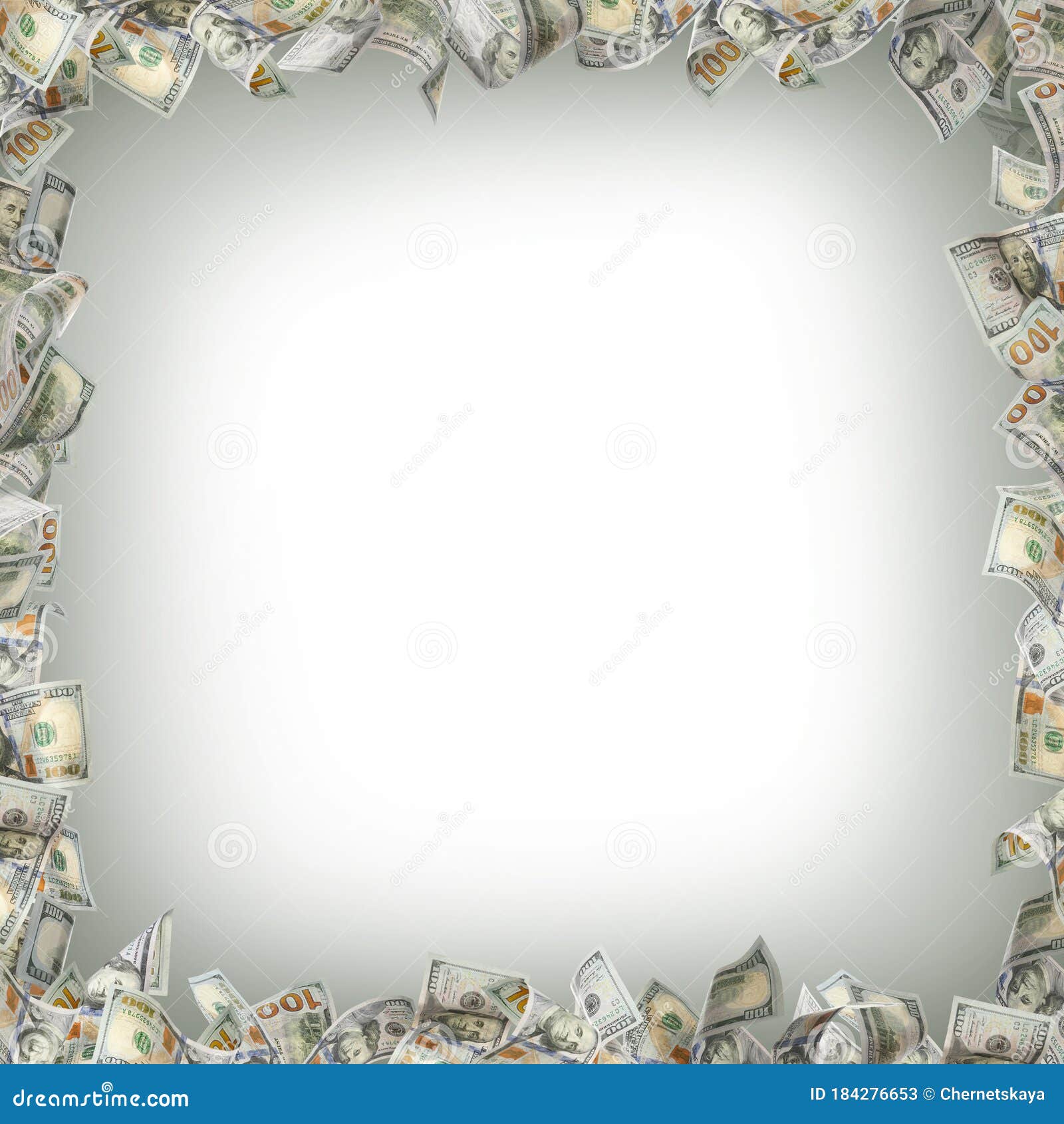 Frame Made of Money on Grey Background, Space for Text. Currency ...