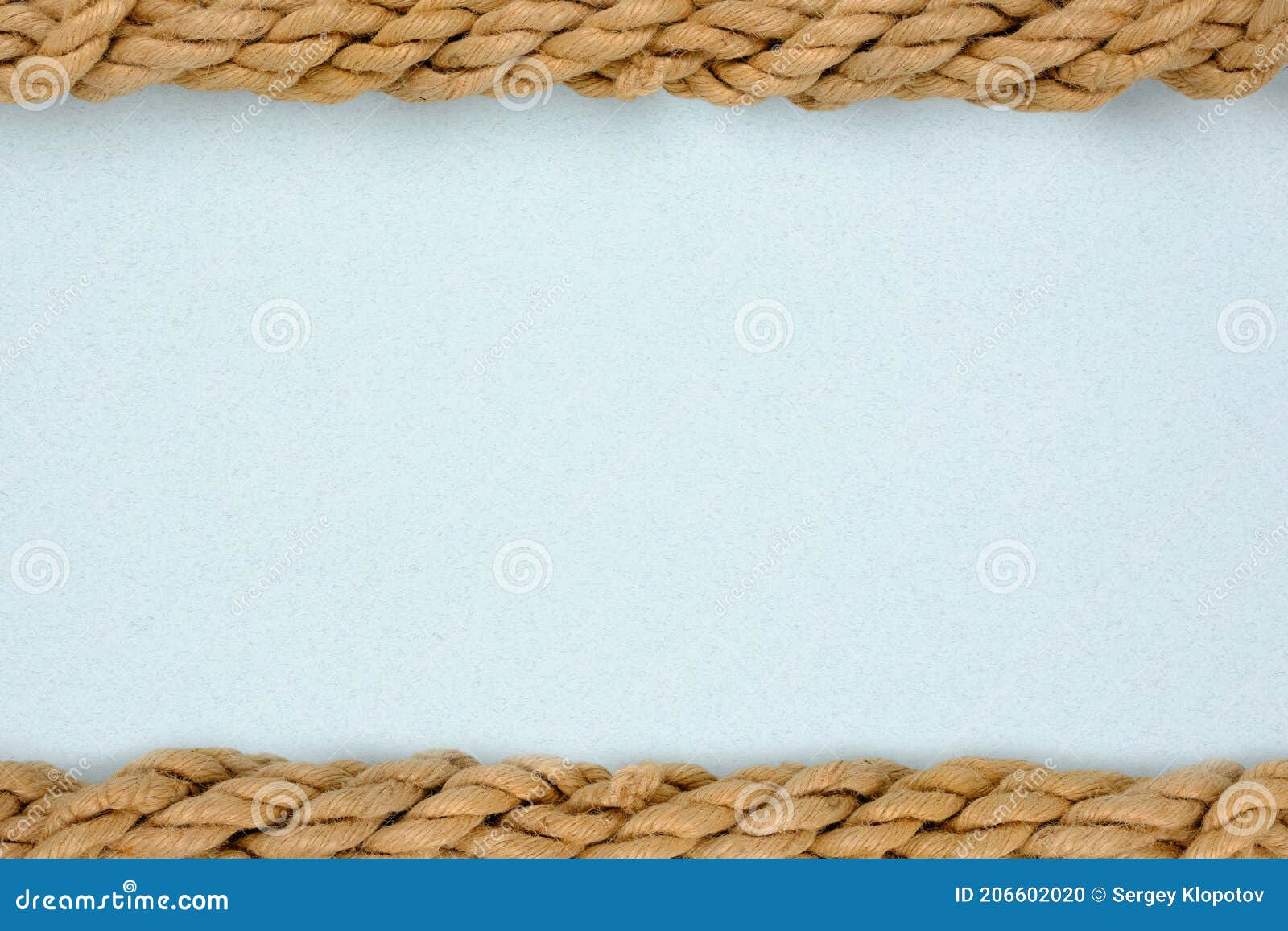 Frame Made of Nautical Ropes on a Blue Background Stock Photo - Image ...