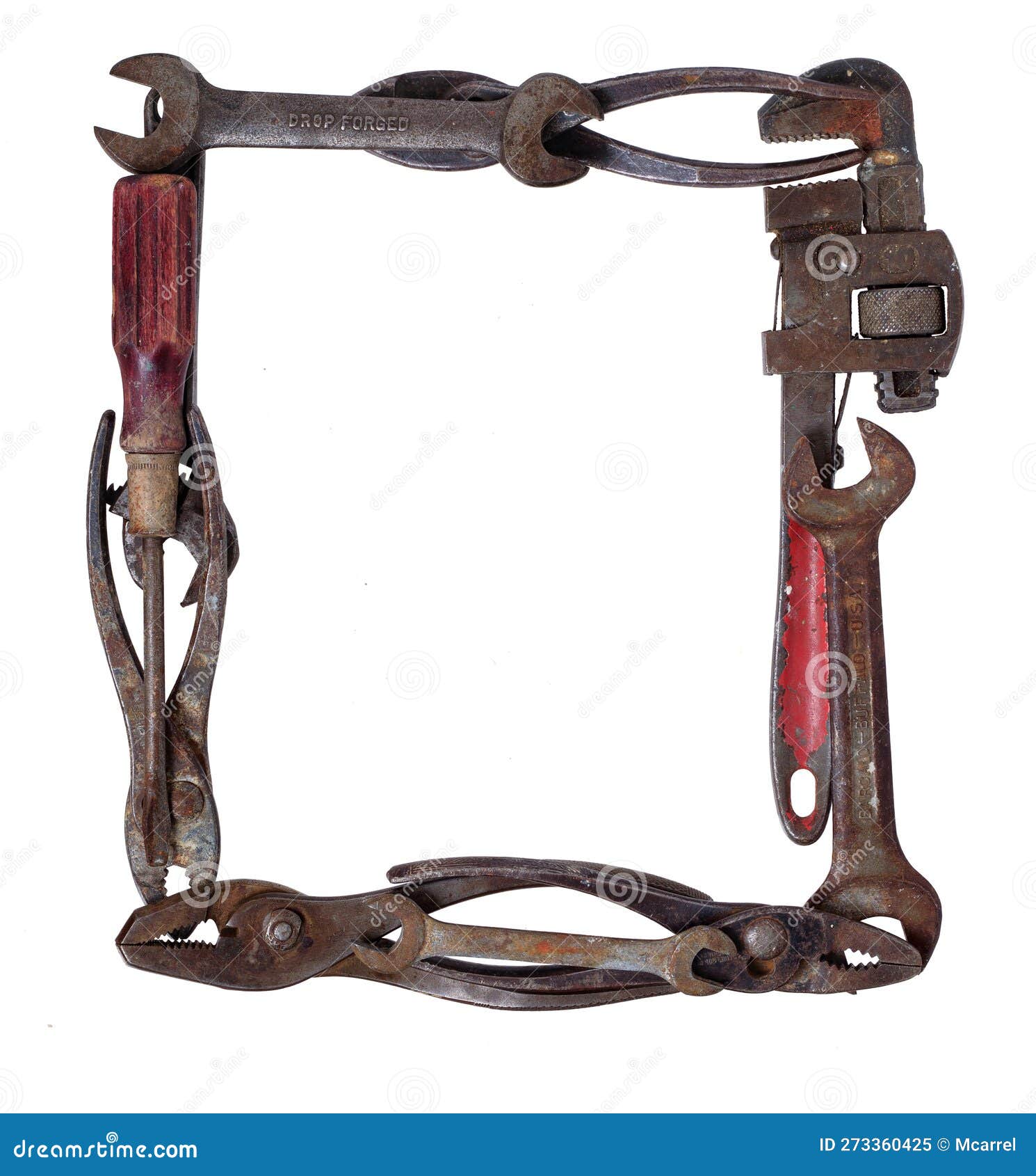 Frame Made of Old, Rusted Tools Stock Image - Image of isolated ...