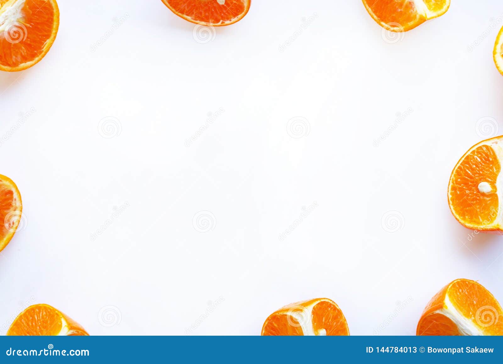 Frame Made of Orange Citrus Fruit on White Background Stock Image ...