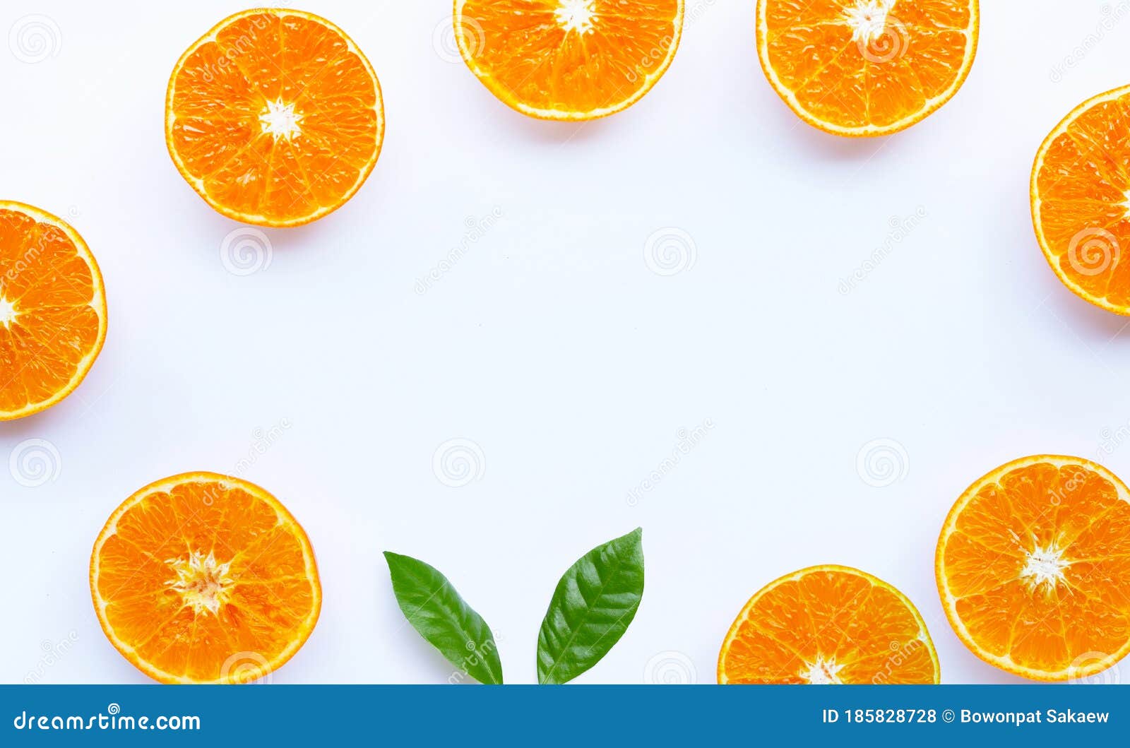 Frame Made of Orange Fruit on White Background Stock Photo - Image of ...