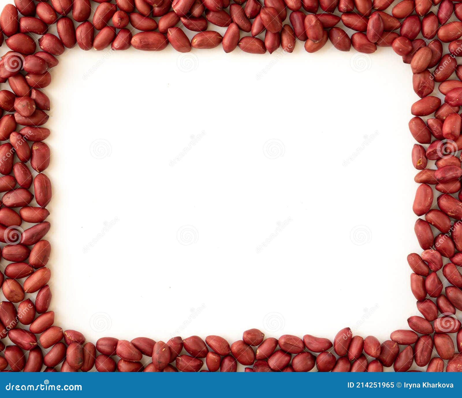 Frame Made of Peanuts Isolated on White Background. Top View Stock ...
