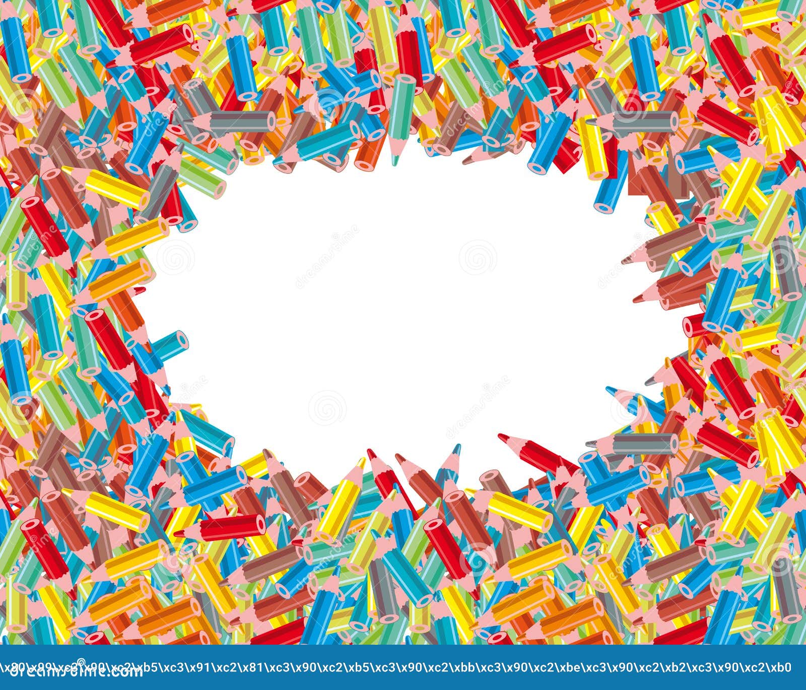 Frame made of pencils stock vector. Illustration of funny - 137738882