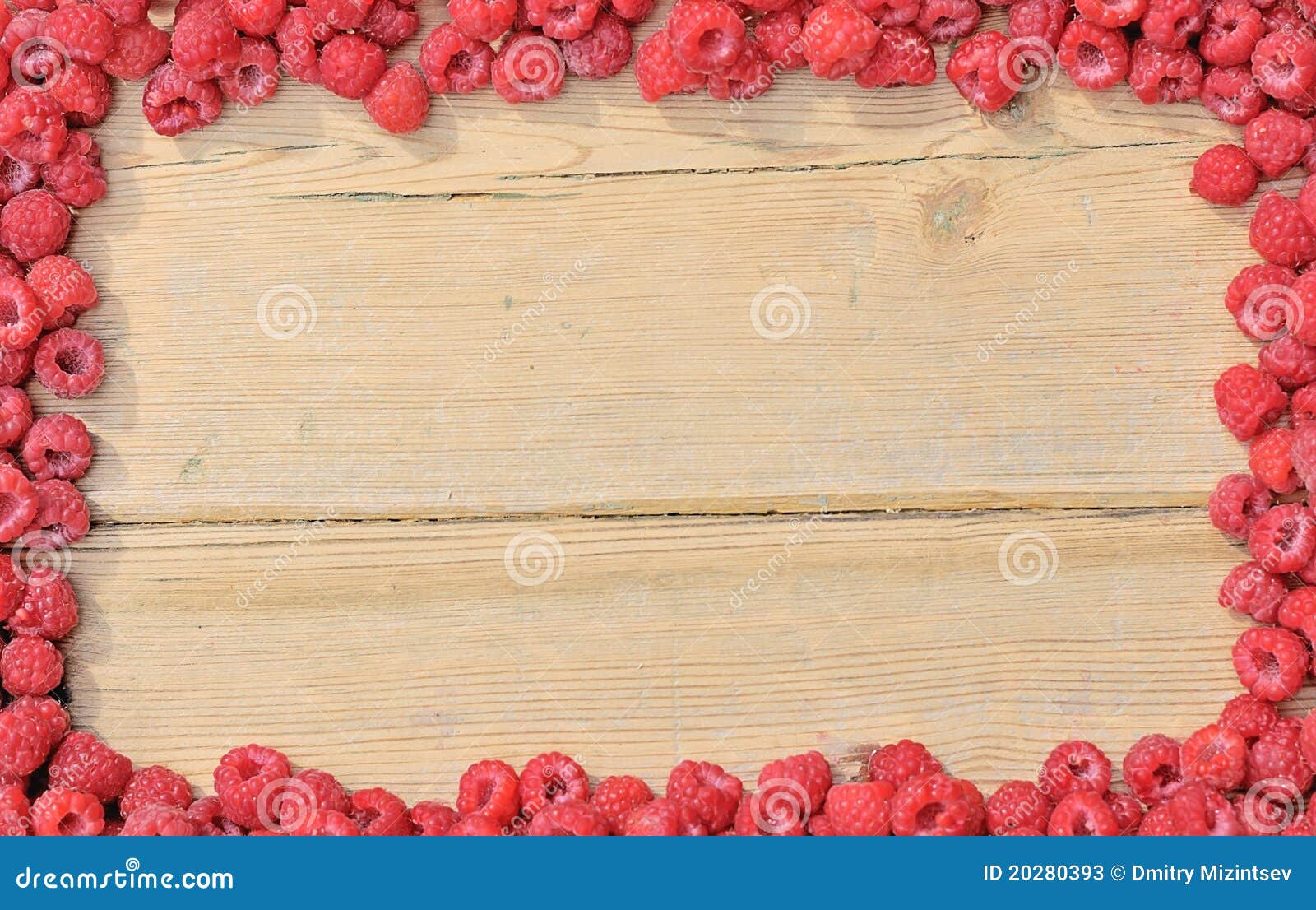 Frame made of raspberries. stock image. Image of board - 20280393