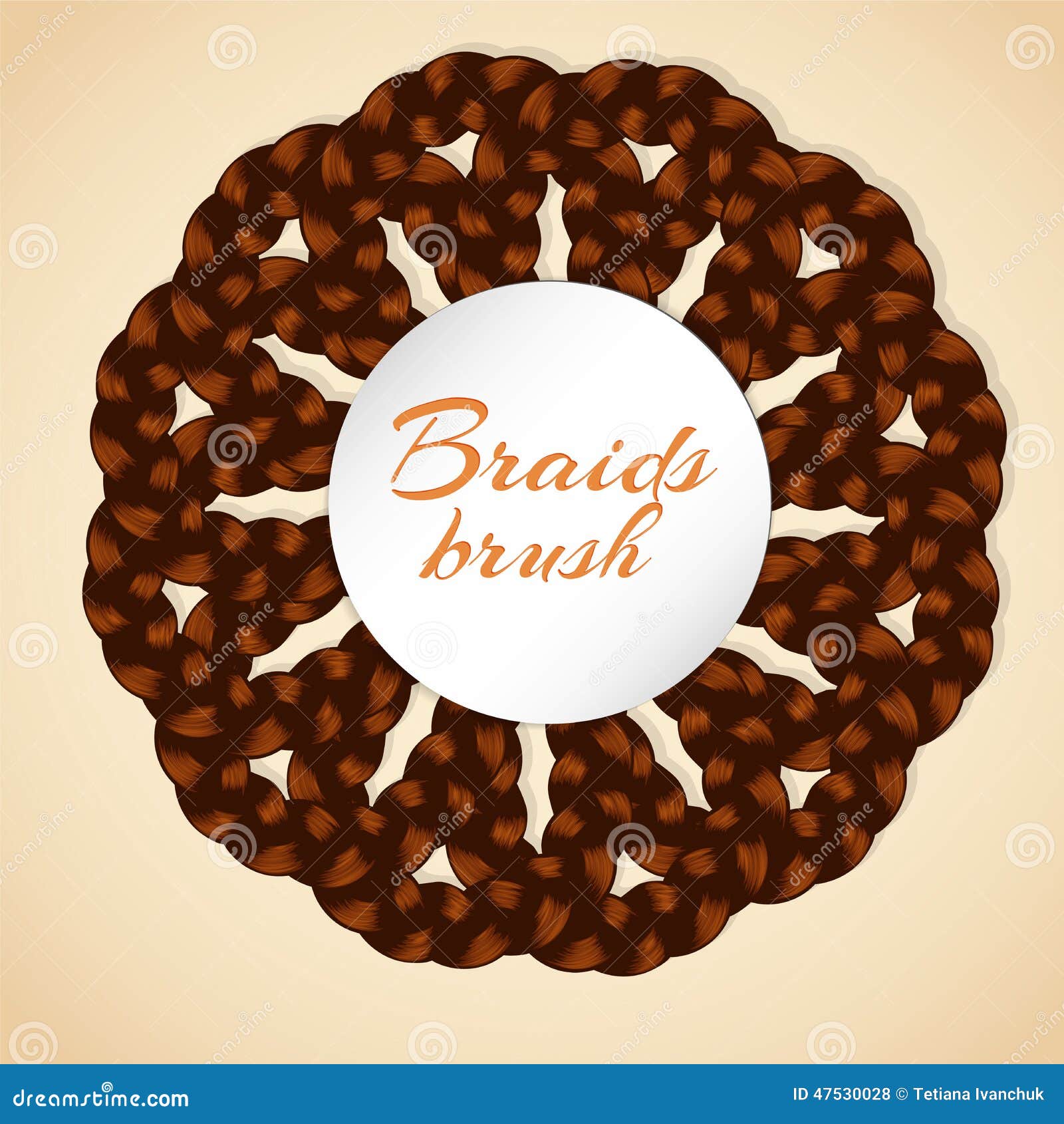 Frame Made from Realistic Brawn Braids Stock Vector - Illustration of ...