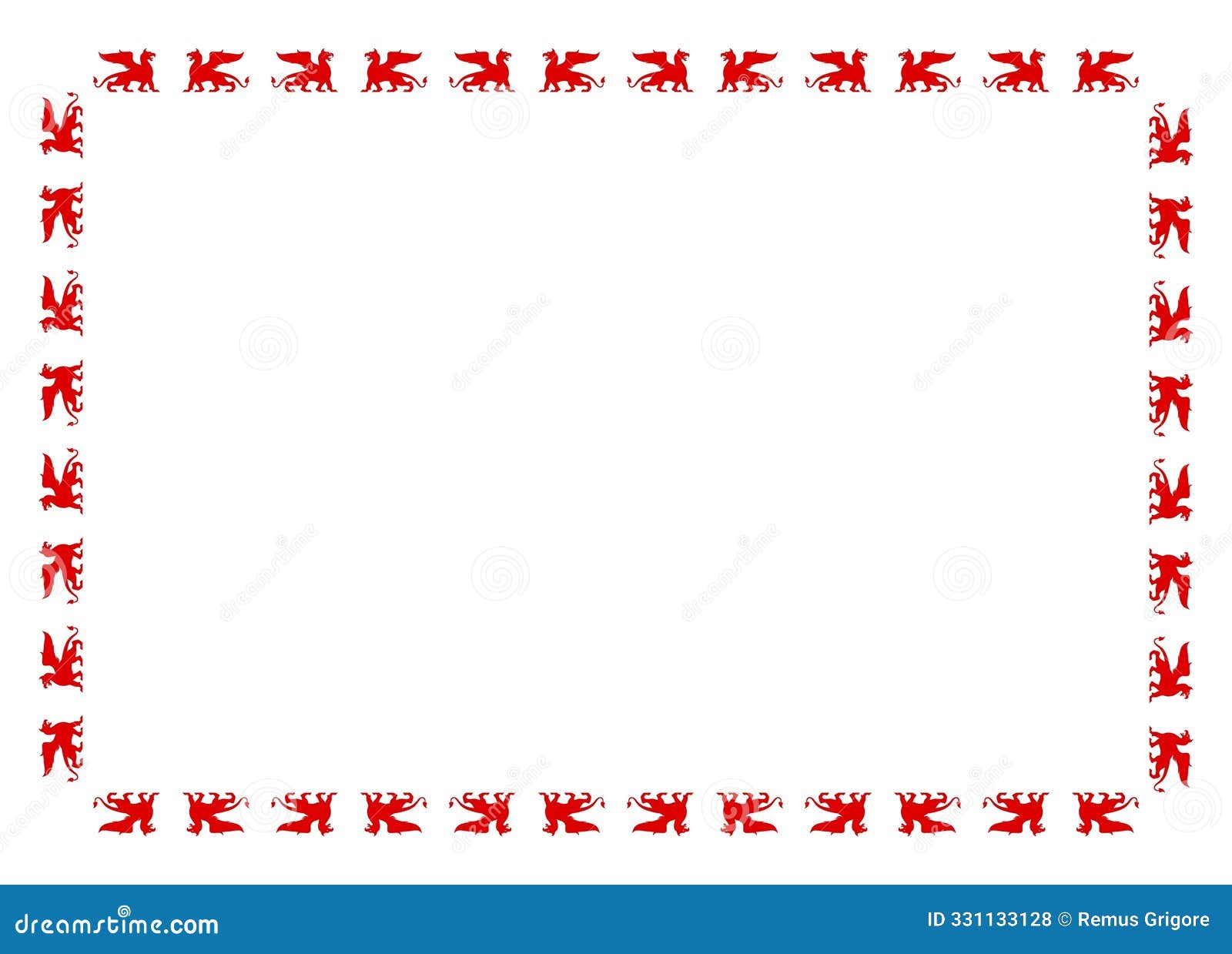 Red Face To Face Griffon Frame - Cdr Format Vector Illustration ...