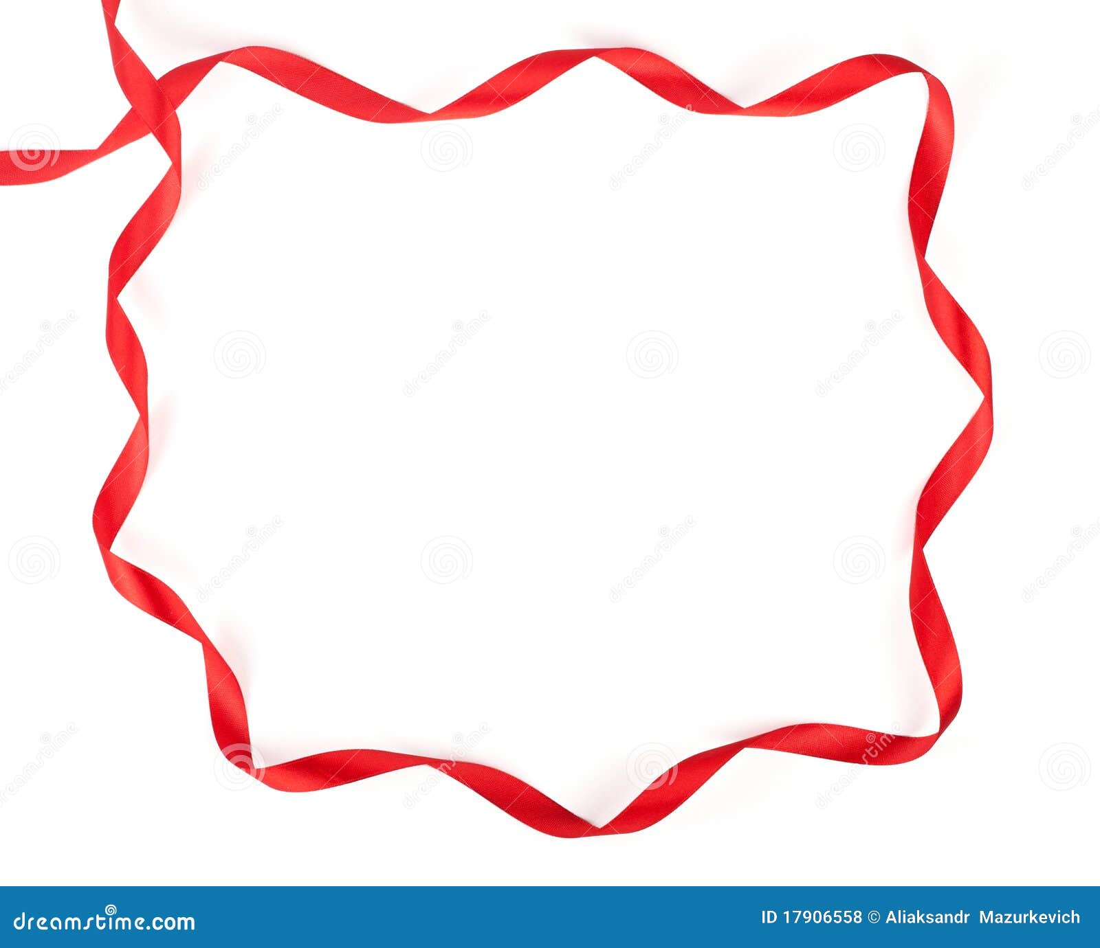 Frame Made with a Red Ribbon Stock Photo - Image of ornate, holiday ...