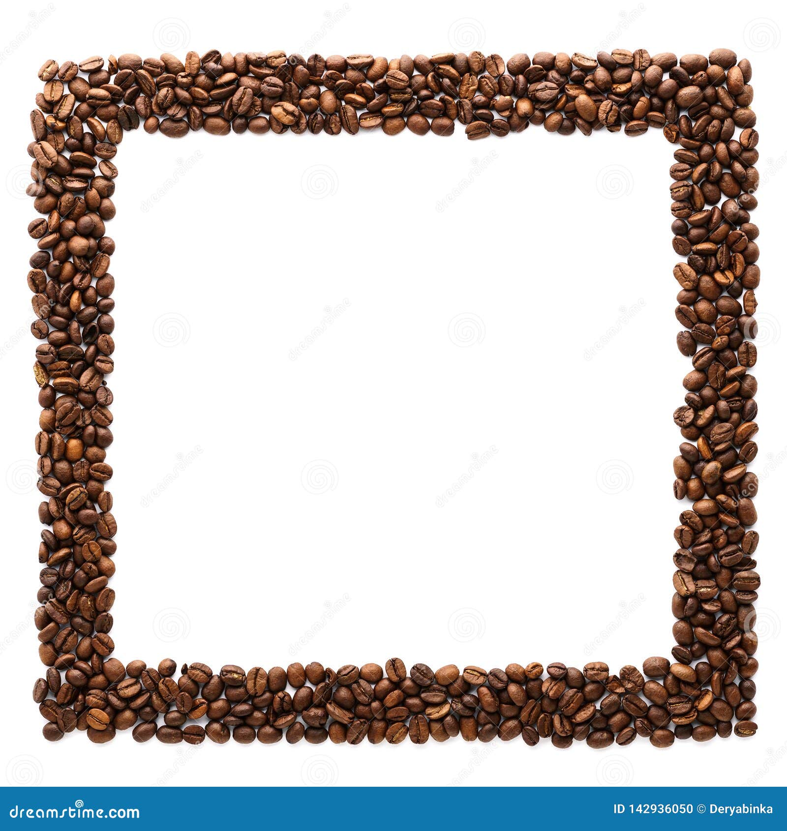Frame Made of Roasted Coffee Beans Isolated on White Stock Photo ...