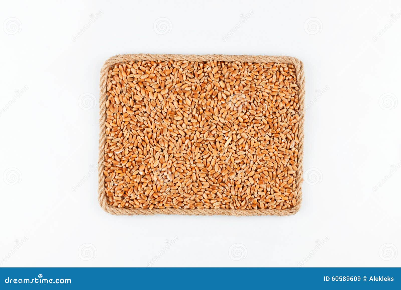 Frame Made of the Rope with Wheat Grain on a White Background Stock ...