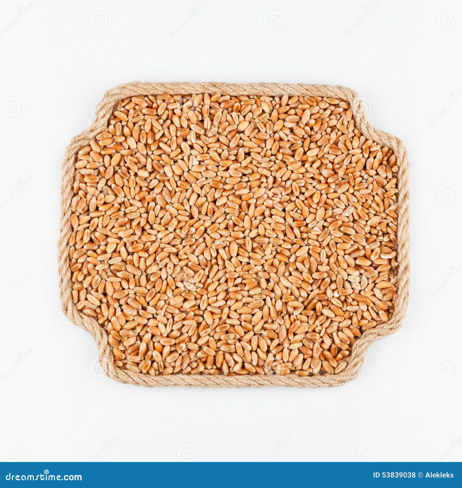 Frame Made of Rope with Wheat Lying on a White Background Stock Photo ...