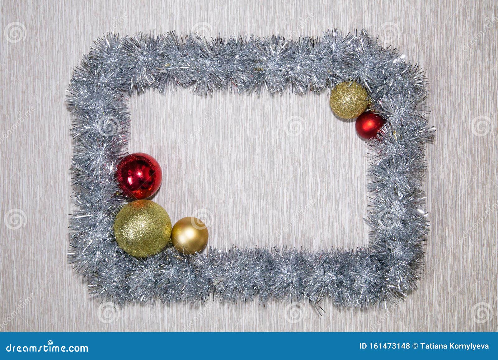 Frame Made from Silver Tinsel Decorations for Christmas. Christmas ...