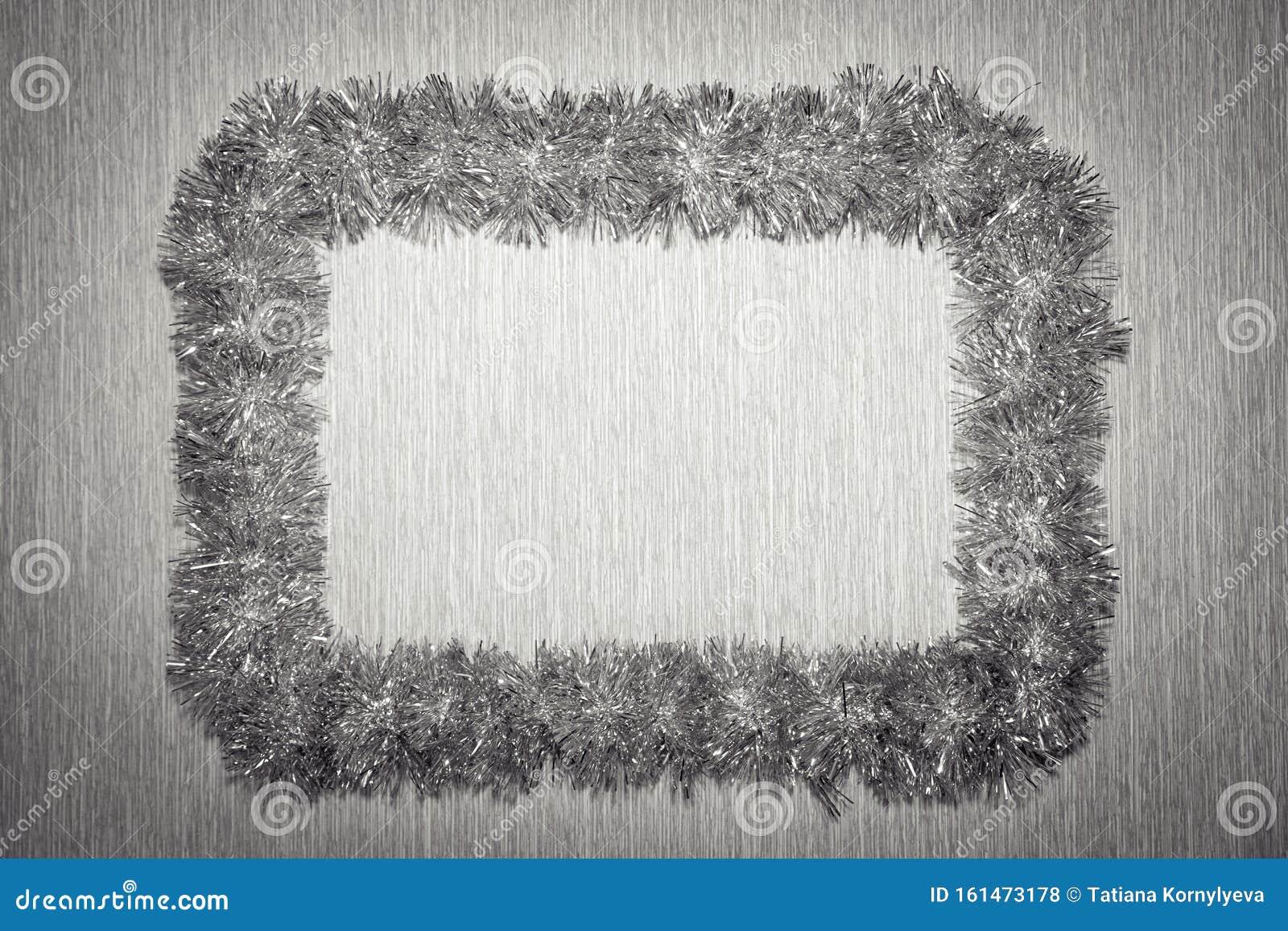 Frame Made from Silver Tinsel Decorations for Christmas. Christmas ...