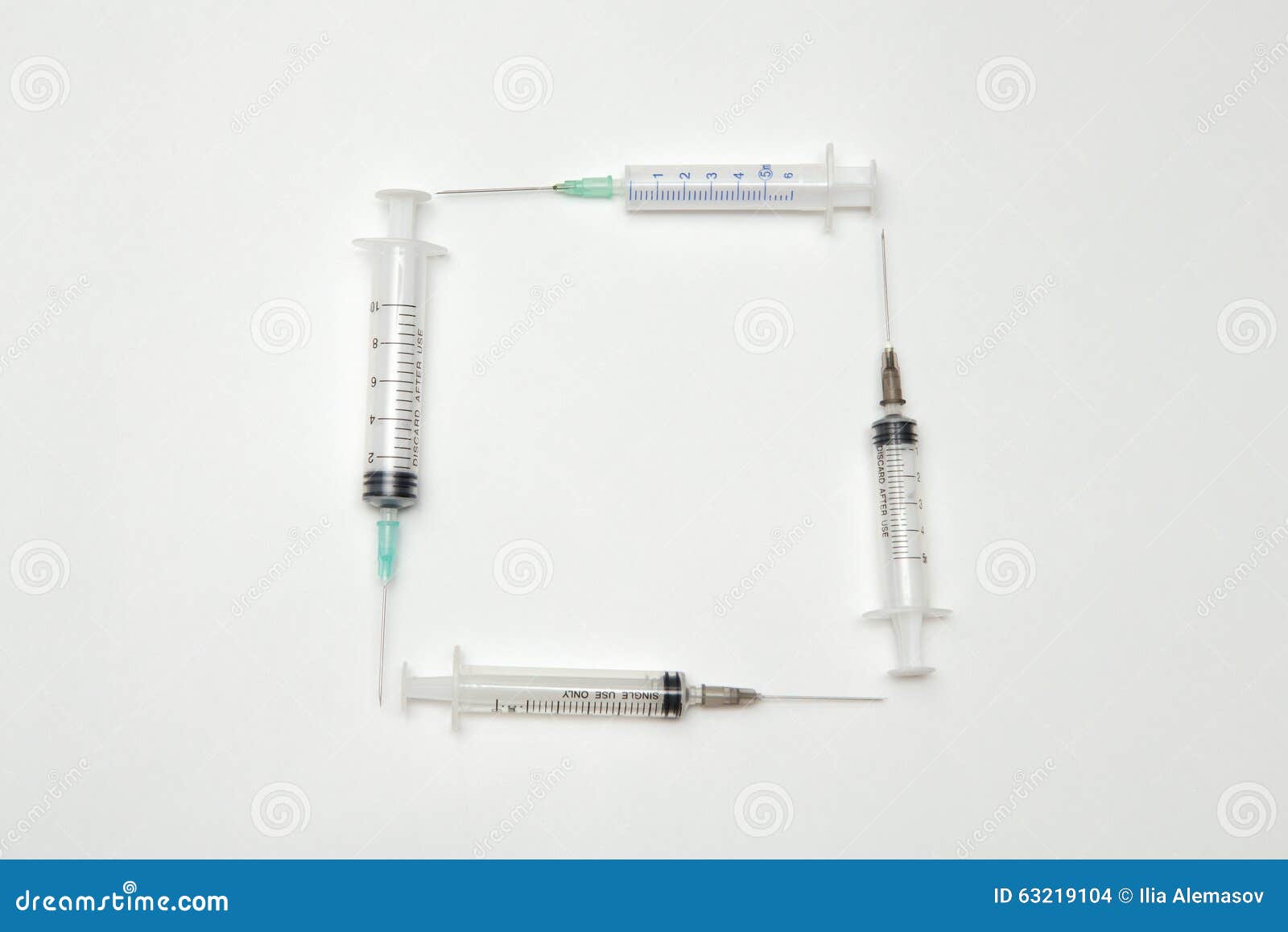 Frame Made of Syringe Isolated on White Stock Photo - Image of border ...