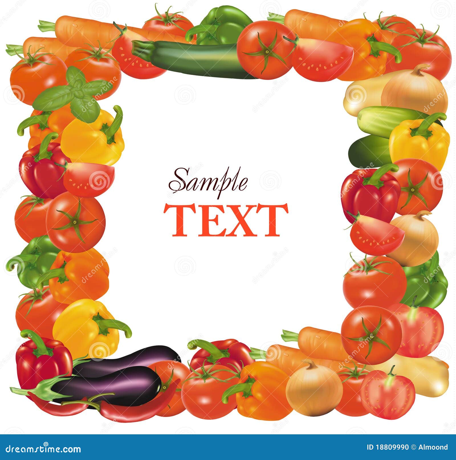 Frame Made from Vegetables. Stock Vector - Illustration of onion ...