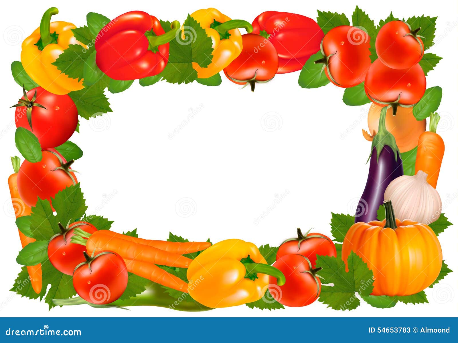 Frame made of vegetables. stock vector. Illustration of fresh - 54653783