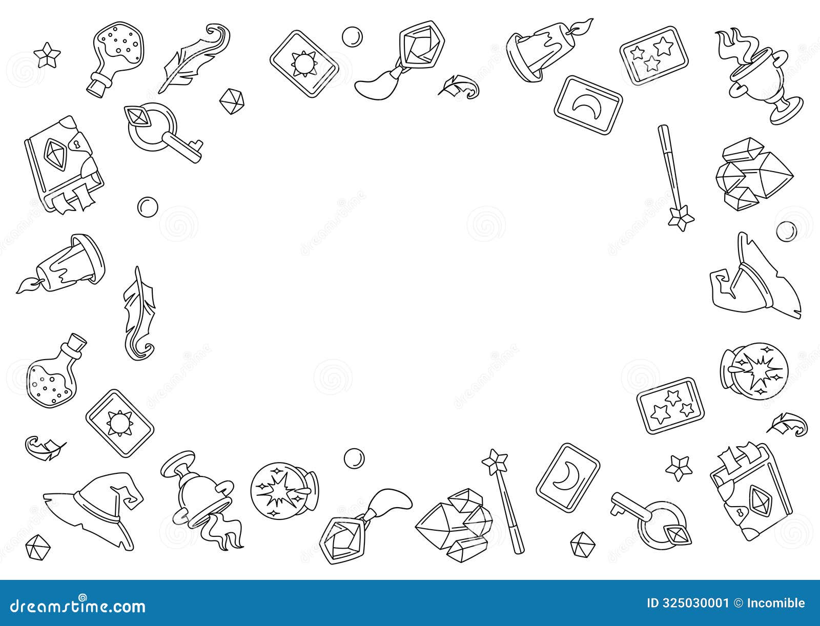 Frame with Magic Items. Witchcraft Alchemy Mystery Elements Stock ...