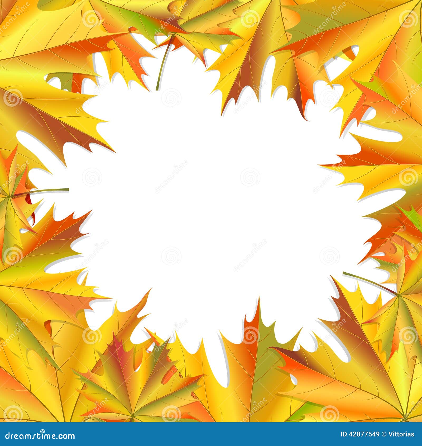 Frame of maple leaves. stock vector. Illustration of golden - 42877549