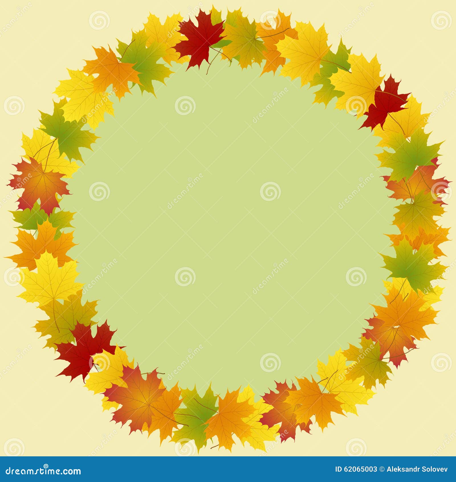 Frame of Maple Leaves Round Stock Vector - Illustration of beauty ...