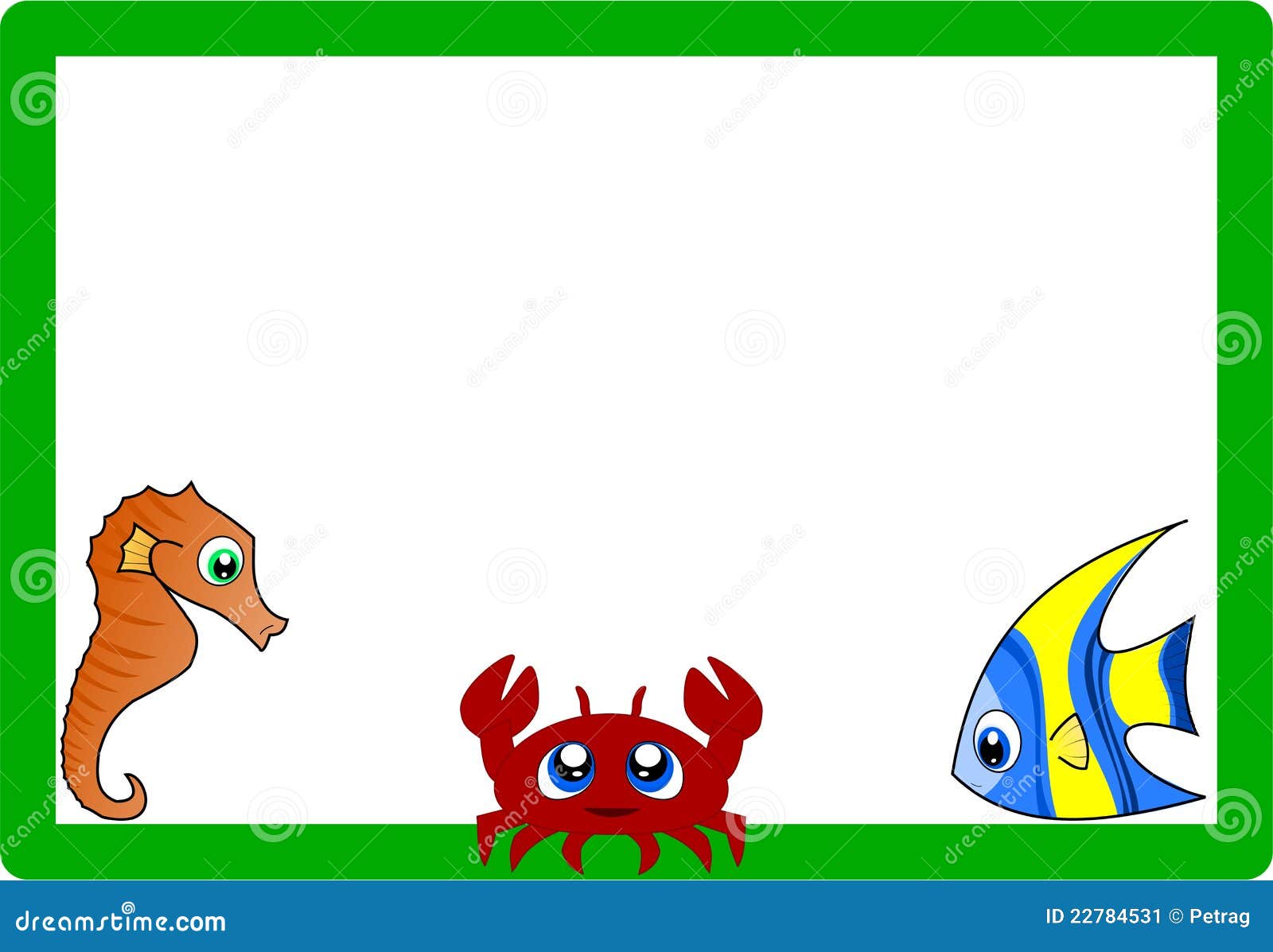 Frame with marine animals stock illustration. Illustration of sales ...